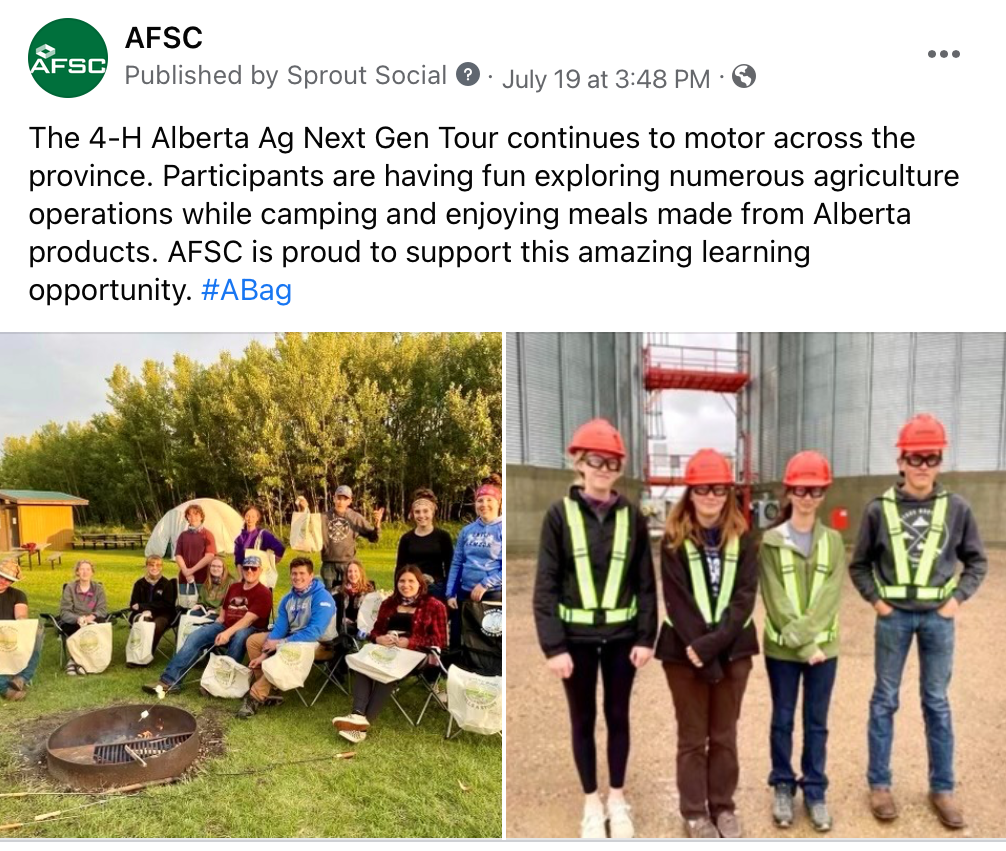 AFSC 4-H Next Gen Tour explores Alberta agriculture - Agriculture ...